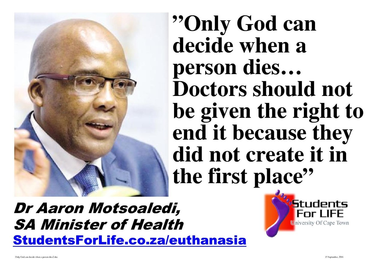 Euthanasia posters to print & share | UCT Students for Life